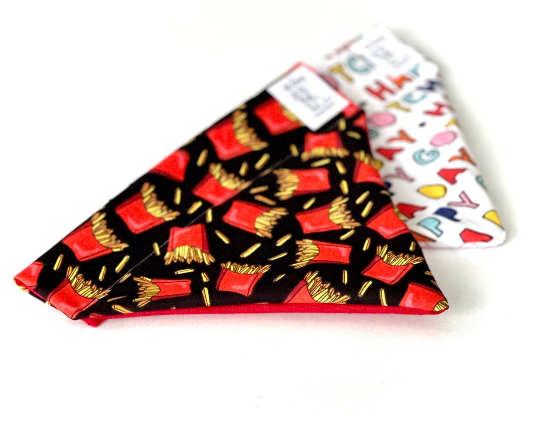 French Fries Dog Bandana Best Foodie Gift Funny Pet Neckwear Fast Food ...