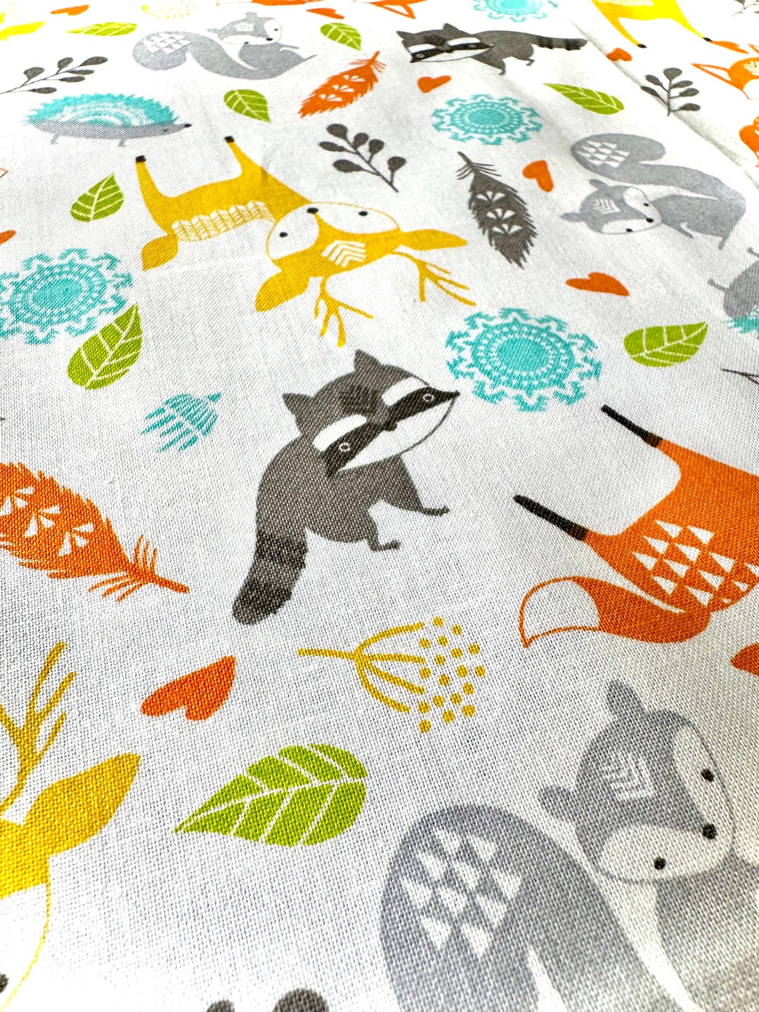 Woodland Creature Fat Quarter Fabric Cotton Fox Sewing Project Boho DIY ...