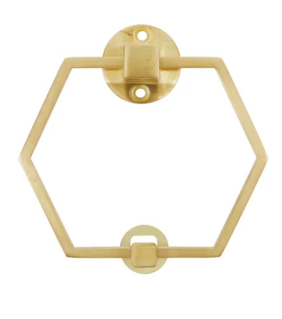 Hexagon Brushed Gold Door Knocker - Etsy