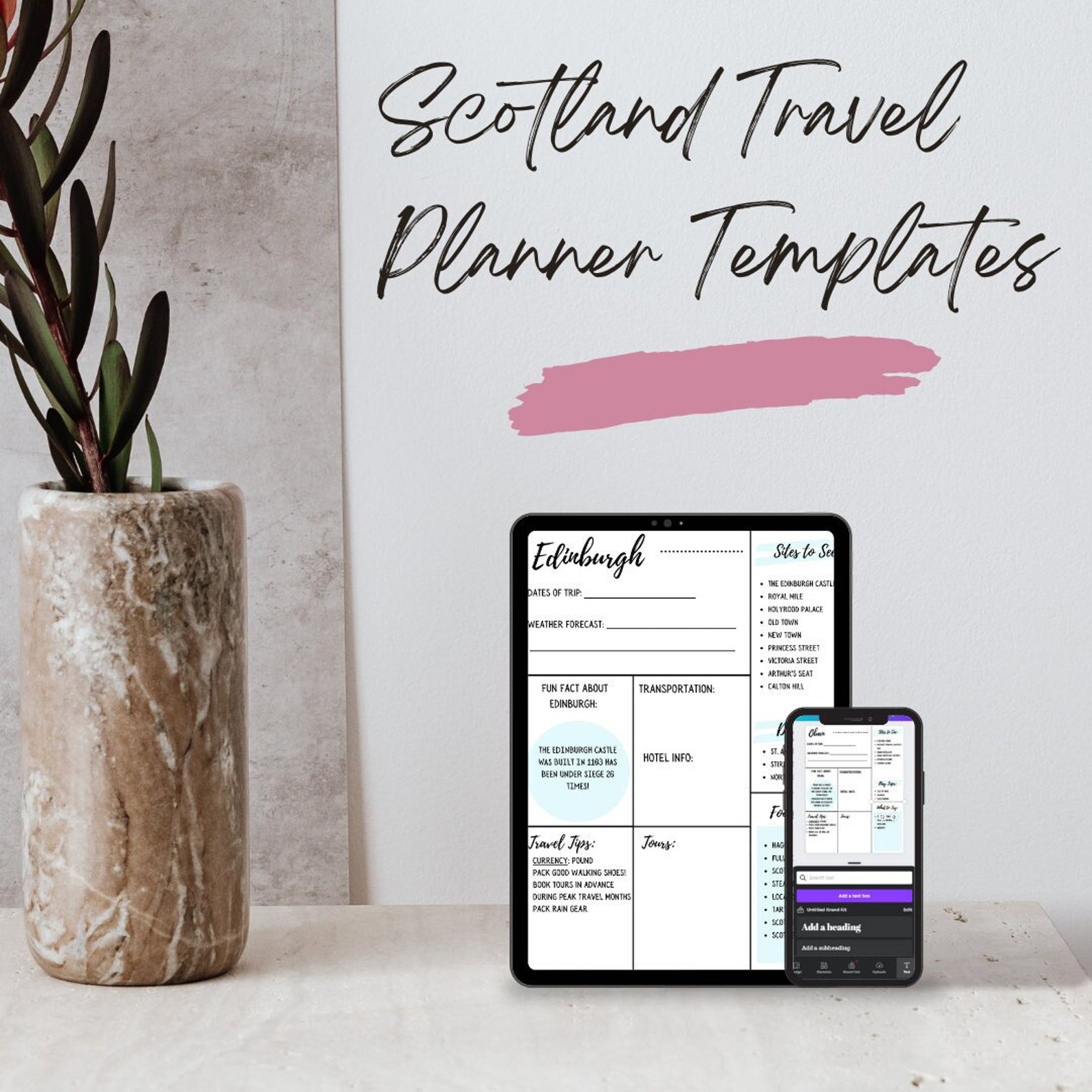 Travel Guide Scotland | Scotland Travel Planner Printable | Travel ...
