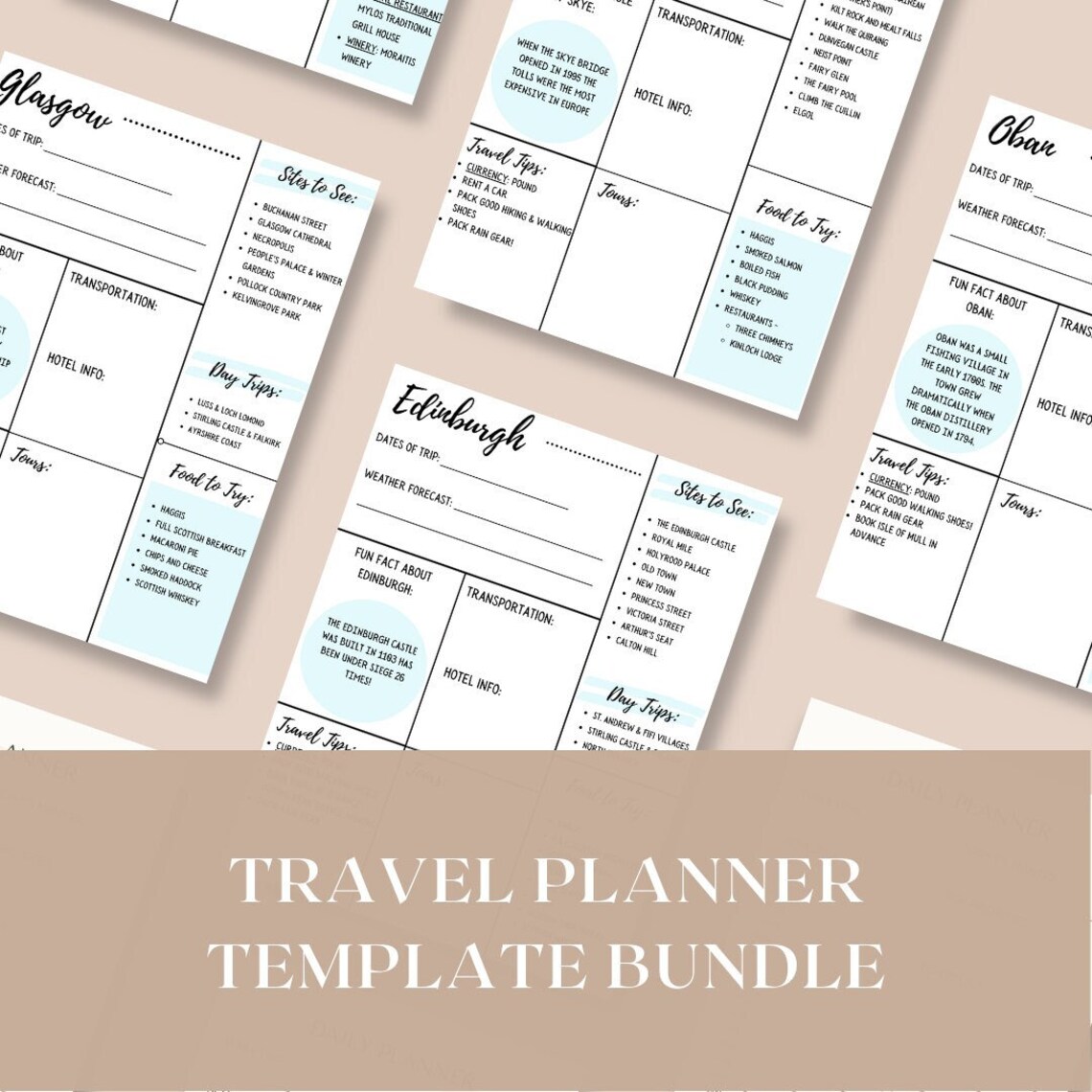 Travel Guide Scotland | Scotland Travel Planner Printable | Travel ...