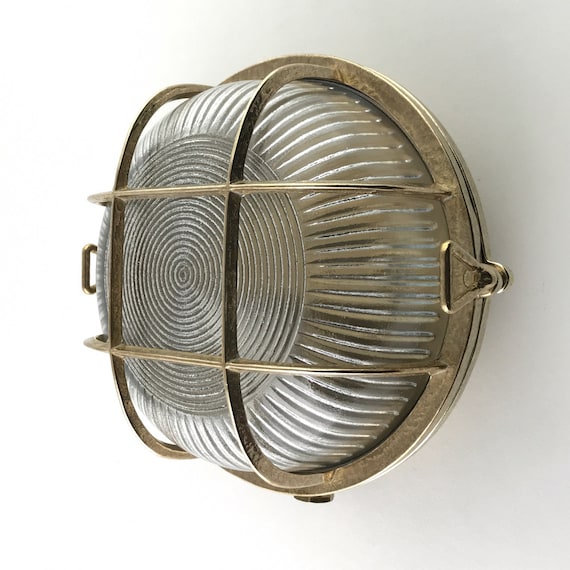 Solid Brass Bulkhead Wall Outdoor Indoor Light Industrial - Etsy