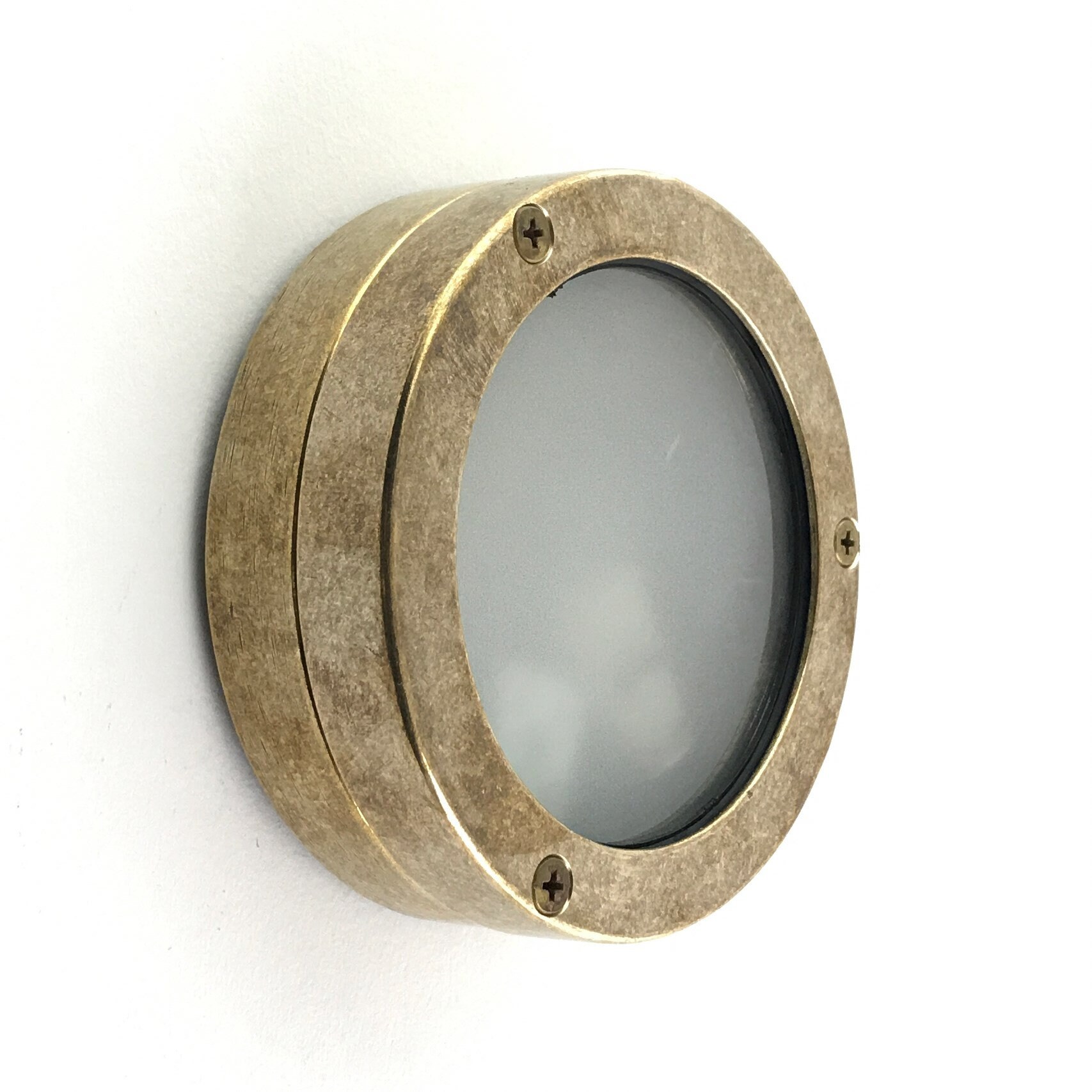 Solid Brass Round Bulkhead Wall Pathway Nautical Outdoor - Etsy