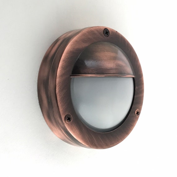 Solid Brass Round Bulkhead Wall Pathway Nautical Outdoor - Etsy