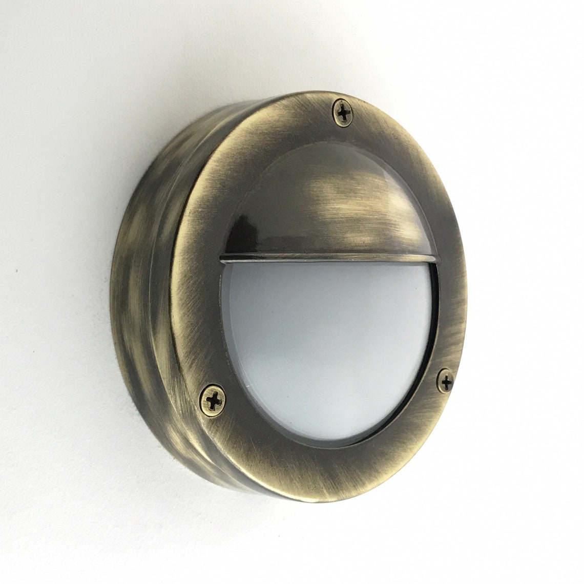 Solid Brass Round Bulkhead Wall Pathway Nautical Outdoor - Etsy