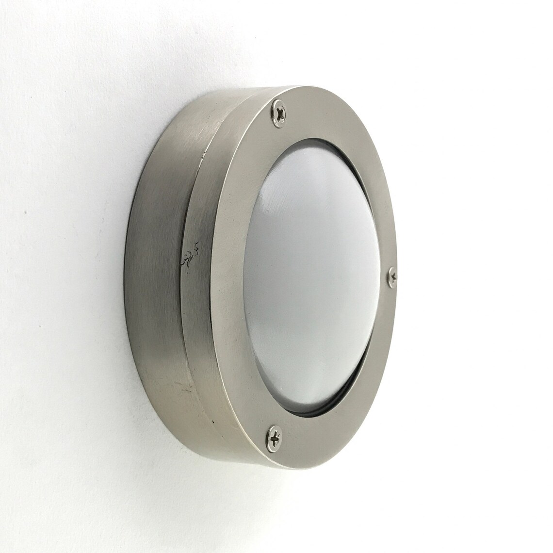 Solid Brass Round Bulkhead Wall Pathway Nautical Outdoor Indoor Light ...