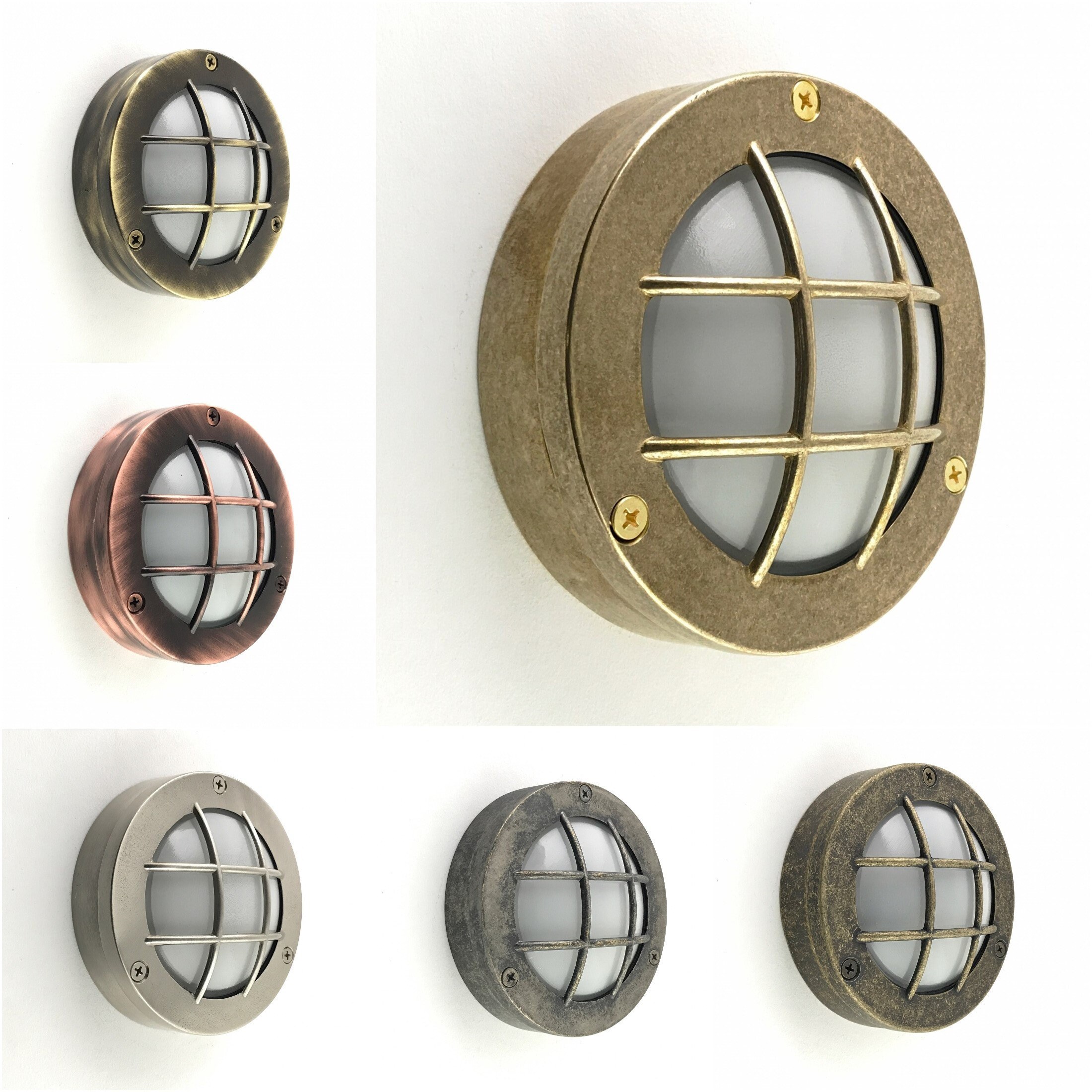 Solid Brass Round Bulkhead Wall Pathway Nautical Outdoor - Etsy