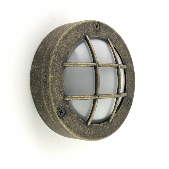 Solid Brass Round Bulkhead Wall Pathway Nautical Outdoor | Etsy