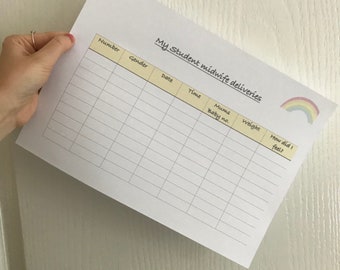 Printable Midwife Birth Log, Student Midwife Delivery Log, Midwife ...