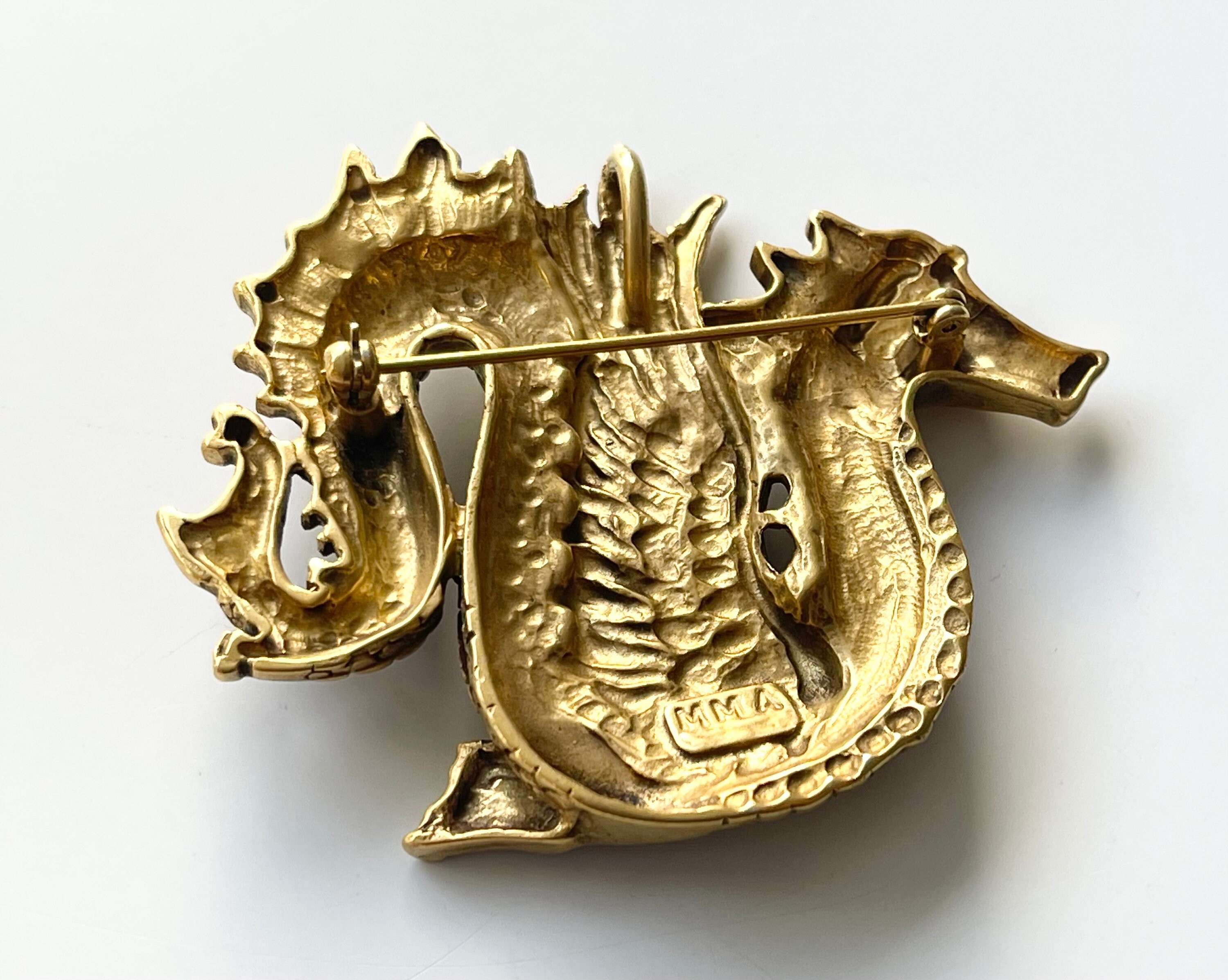 Vintage MMA Museum of Modern Art Dragon Sea Dragon Brooch Pendant ...