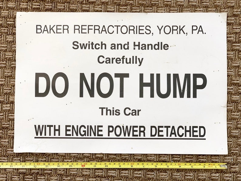 Vintage Do Not Hump Mineral Refractory Sign - Etsy