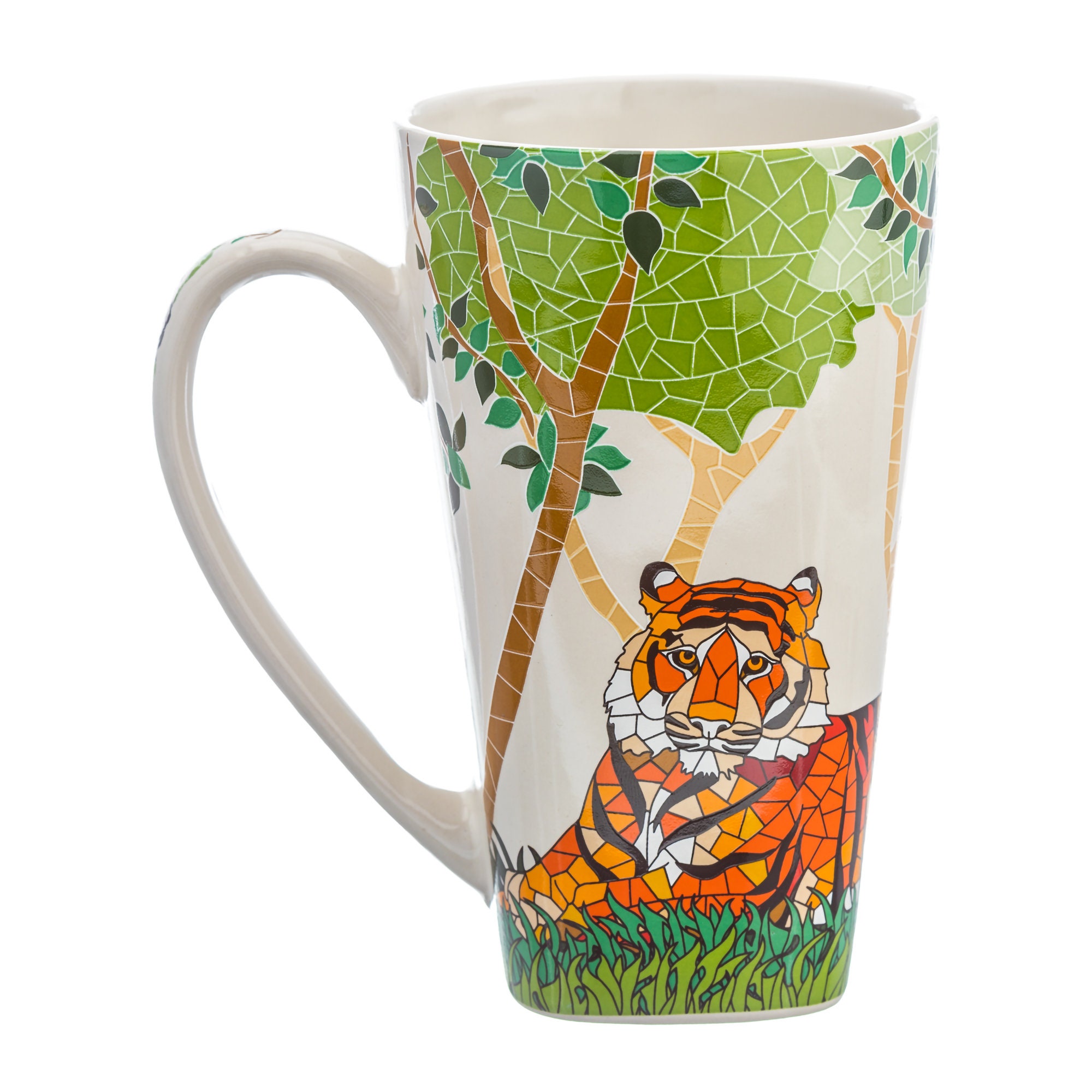 Tiger Coffee Mug Tall 16 Ounces. Barcino Designs. - Etsy