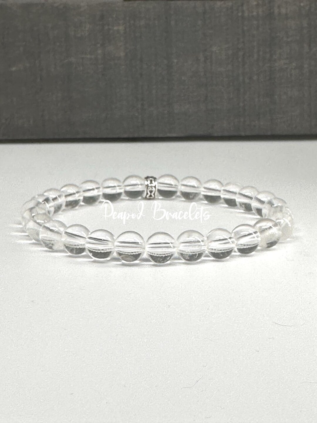 Clear Quartz Crystal Bracelet With 6mm Beads- Genuine Gemstone Jewelry ...