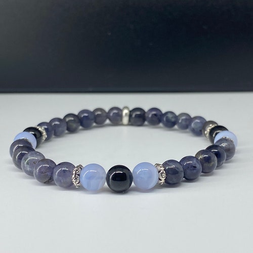 Larvikite Bracelet 8mm Elastic Bracelet Healing Crystals and | Etsy