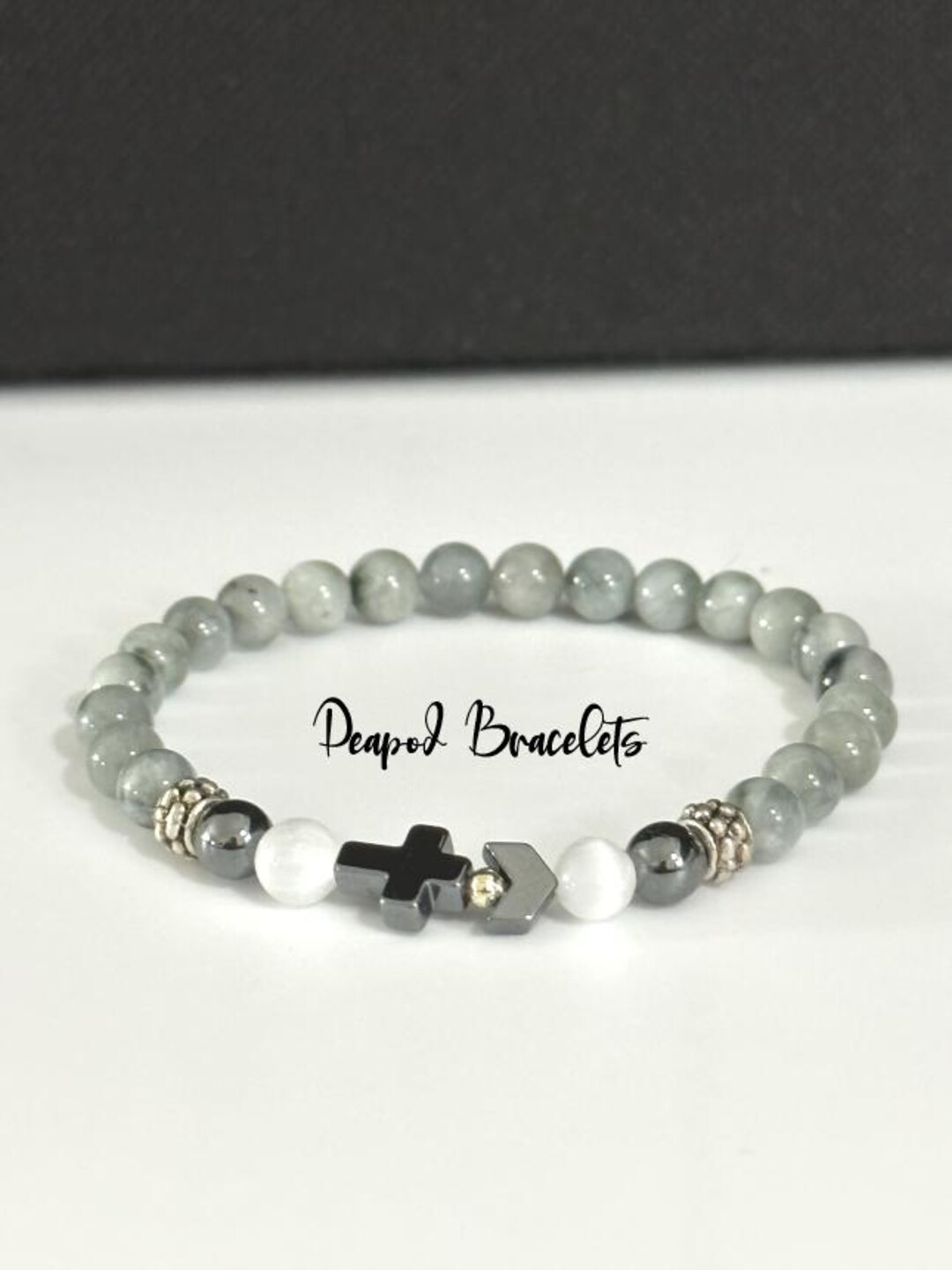 God is Greater Crystal Bracelet With Selenite, Eagle's Eye and Hematite ...