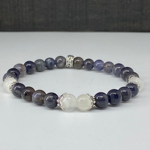 Larvikite Bracelet 8mm Elastic Bracelet Healing Crystals and | Etsy