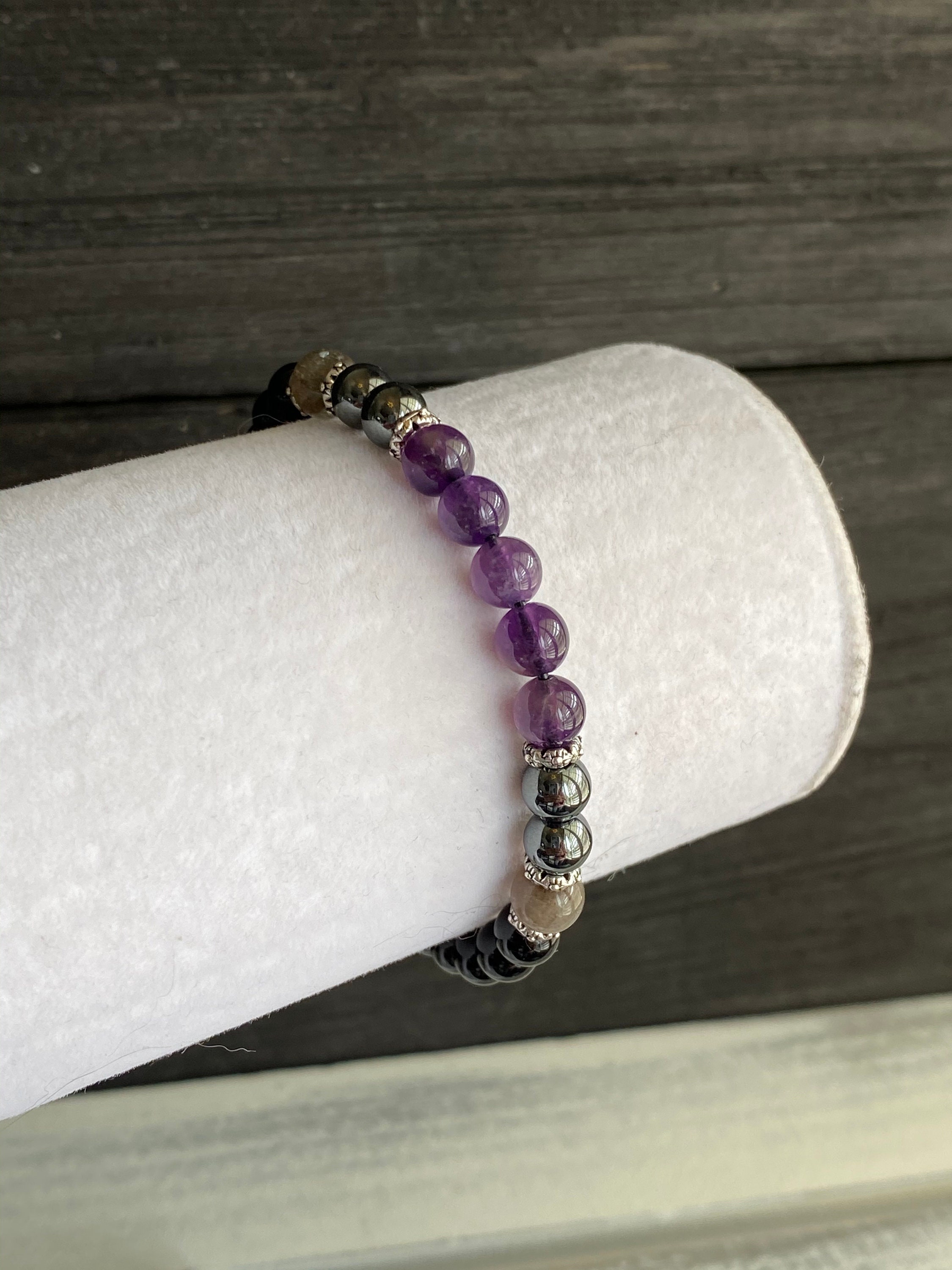 Empath Protection Bracelet with Black Tourmaline Labradorite | Etsy