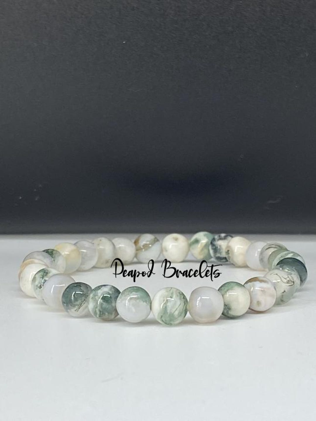 Tree Agate Crystal Bracelet - 6mm Natural Stone Beaded Jewelry - Etsy