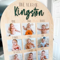 One Year of Photo Board, Wood Photo Board, Milestone Board, 1st ...
