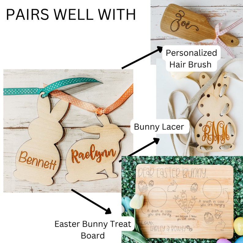 Personalized Easter Basket Tag | Easter Decor | Wooden Bunny Easter ...