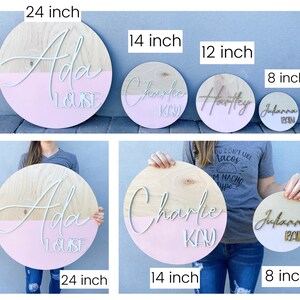 12in Round Custom Name Sign, First & Middle Name. Personalized Name ...