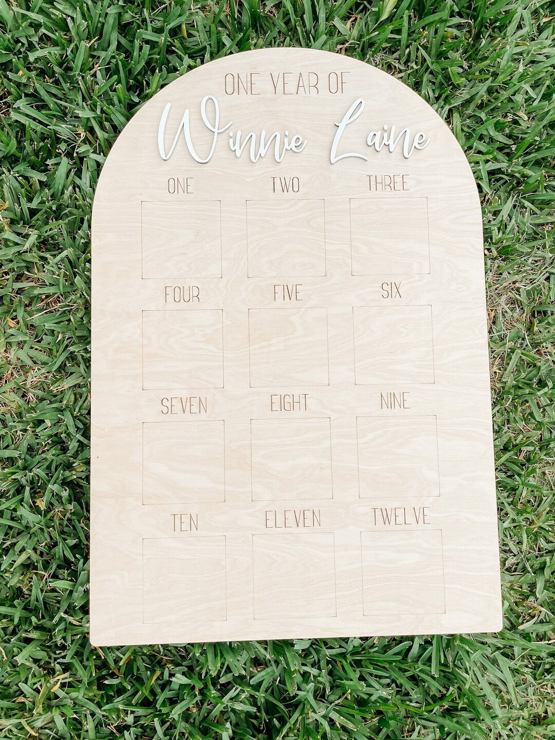 One Year Photo Board, First Birthday Decor, Monthly Milestones, First ...