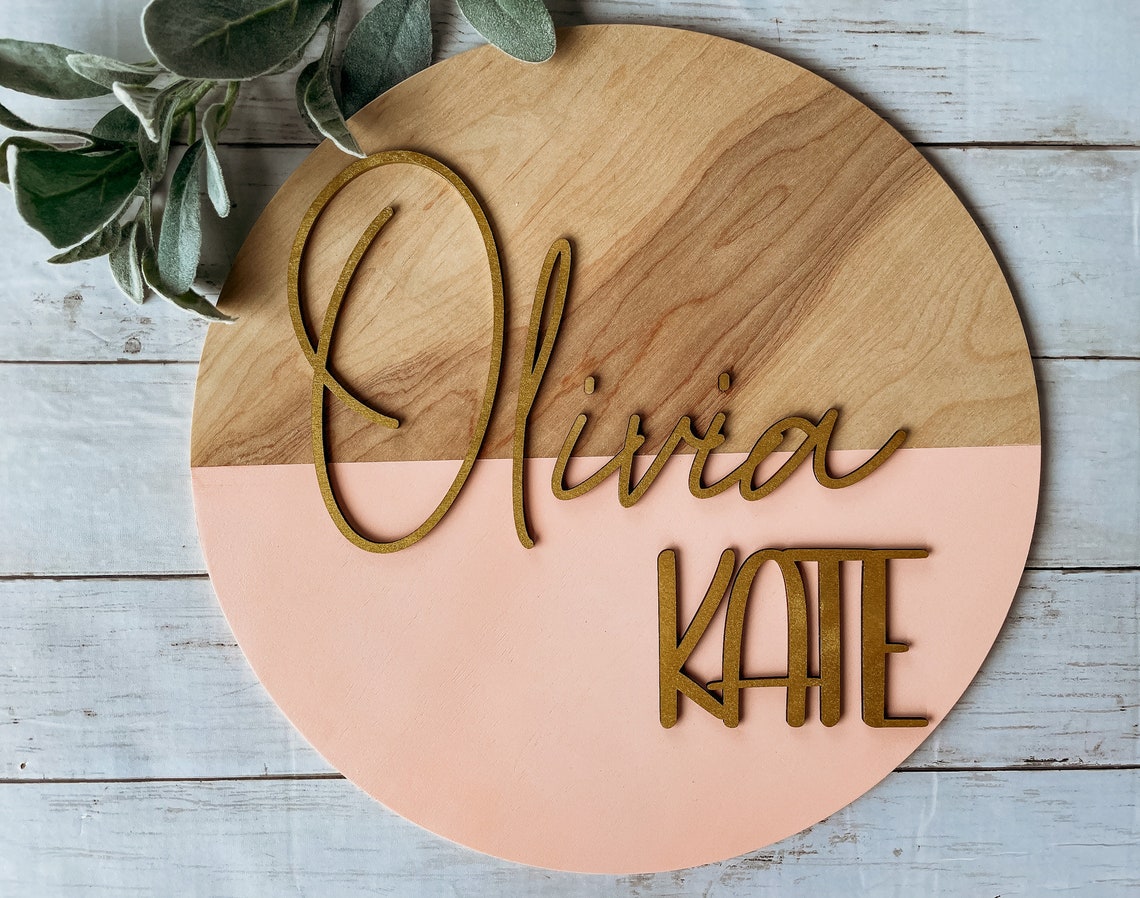 Custom Name Sign First & Middle Name. Personalized Name Sign - Etsy