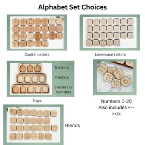 Wood Montessori Alphabet Set, Handmade Wood Letters, Wood Movable ...