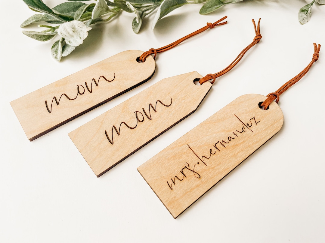 Wood Engraved Personalized Name Tag | Gift Tag | Custom Gift Tag With ...