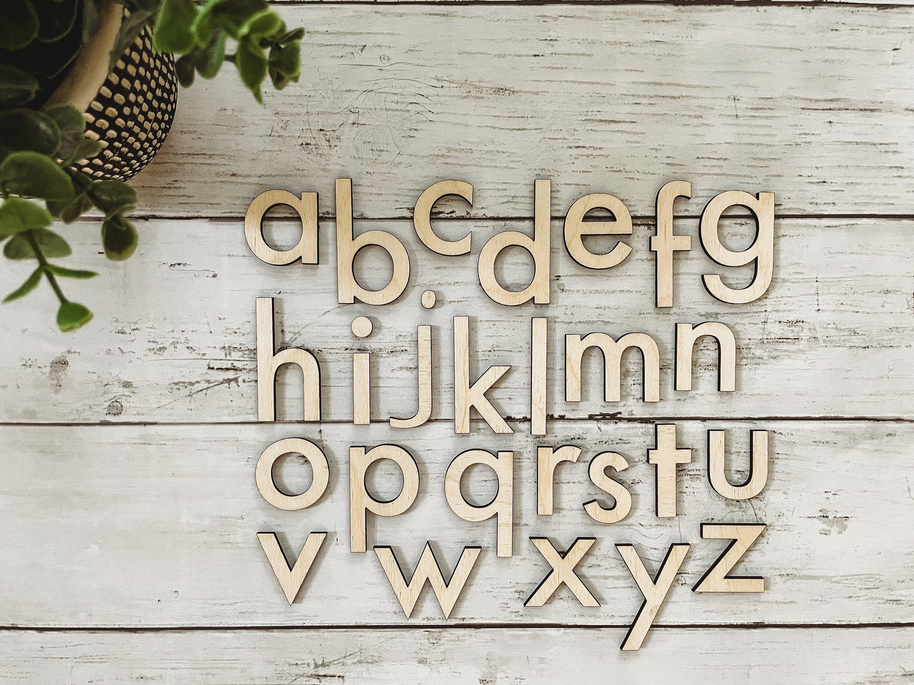 Wood Montessori Alphabet Set, Handmade Wood Letters, Wood Movable ...