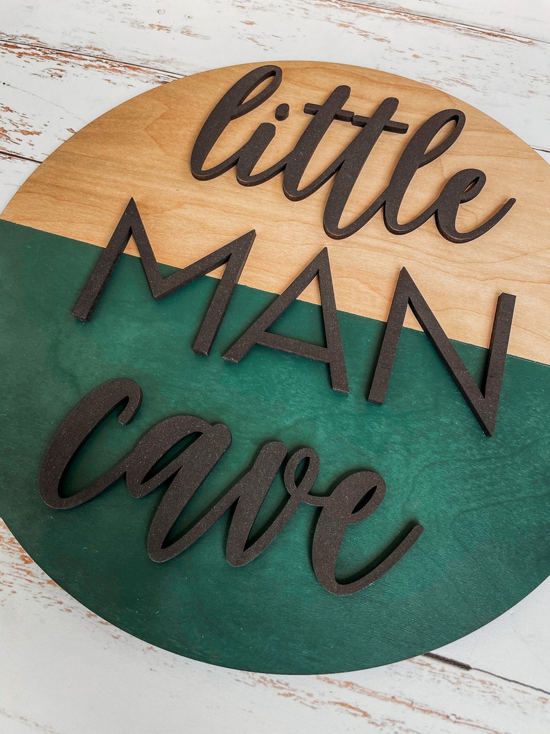 Little Man Cave Boys Room Sign Nursery Name Sign Custom - Etsy