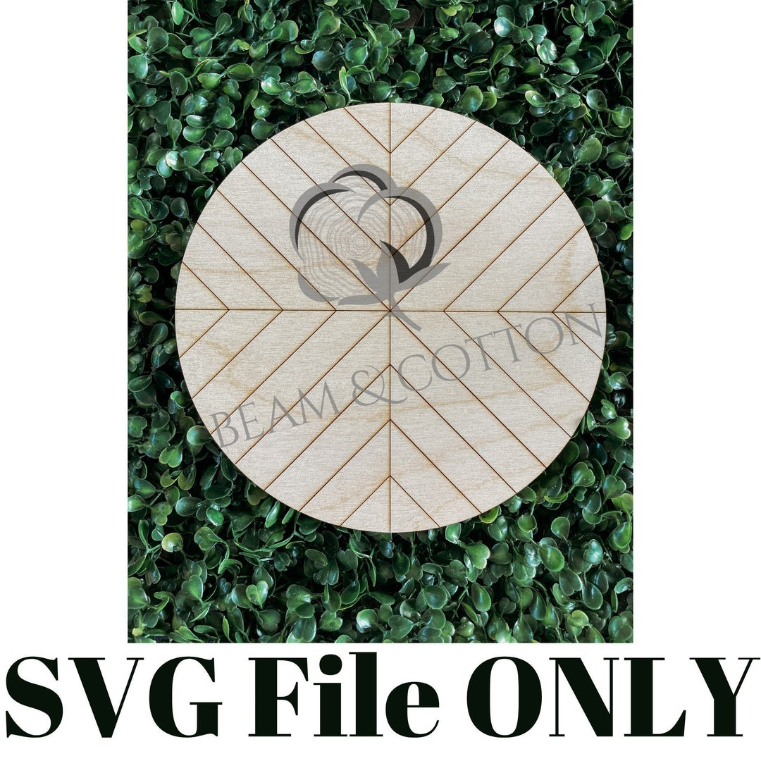 Round Herringbone Pattern SVG, Wooden Round With Pattern SVG, Cheveron ...