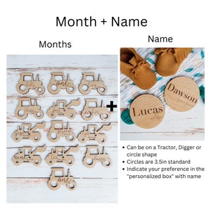 Wooden Digger Construction Themed Newborn Baby Milestone Set | Baby ...