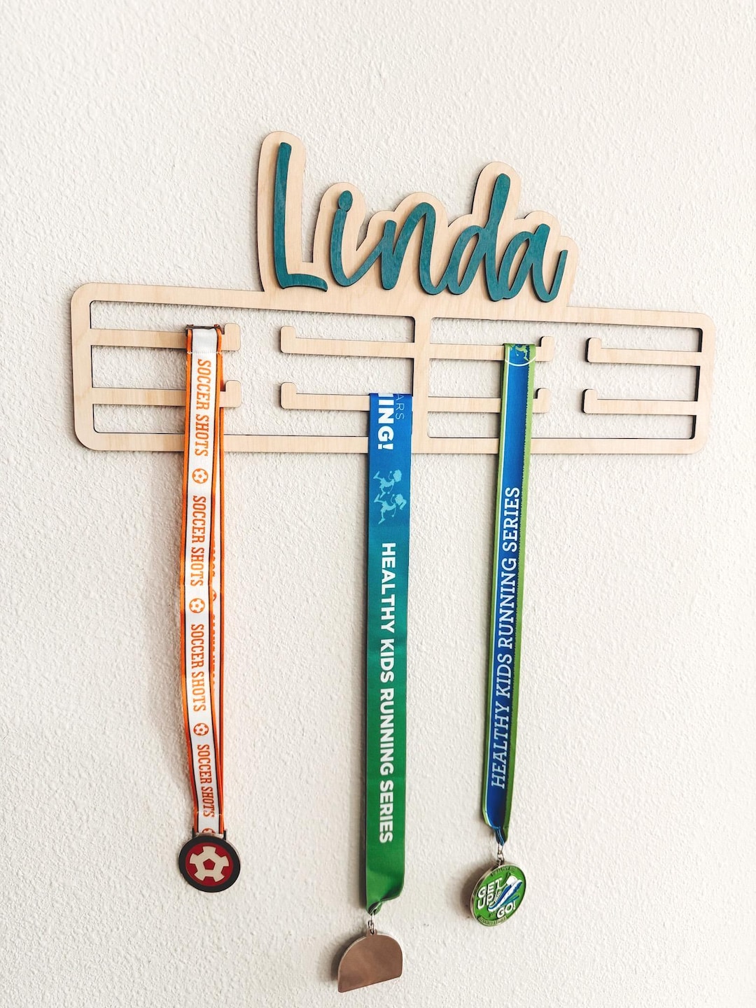 Custom Name Medal Hanger and Trophy Shelf | Medal Holder Custom Text ...