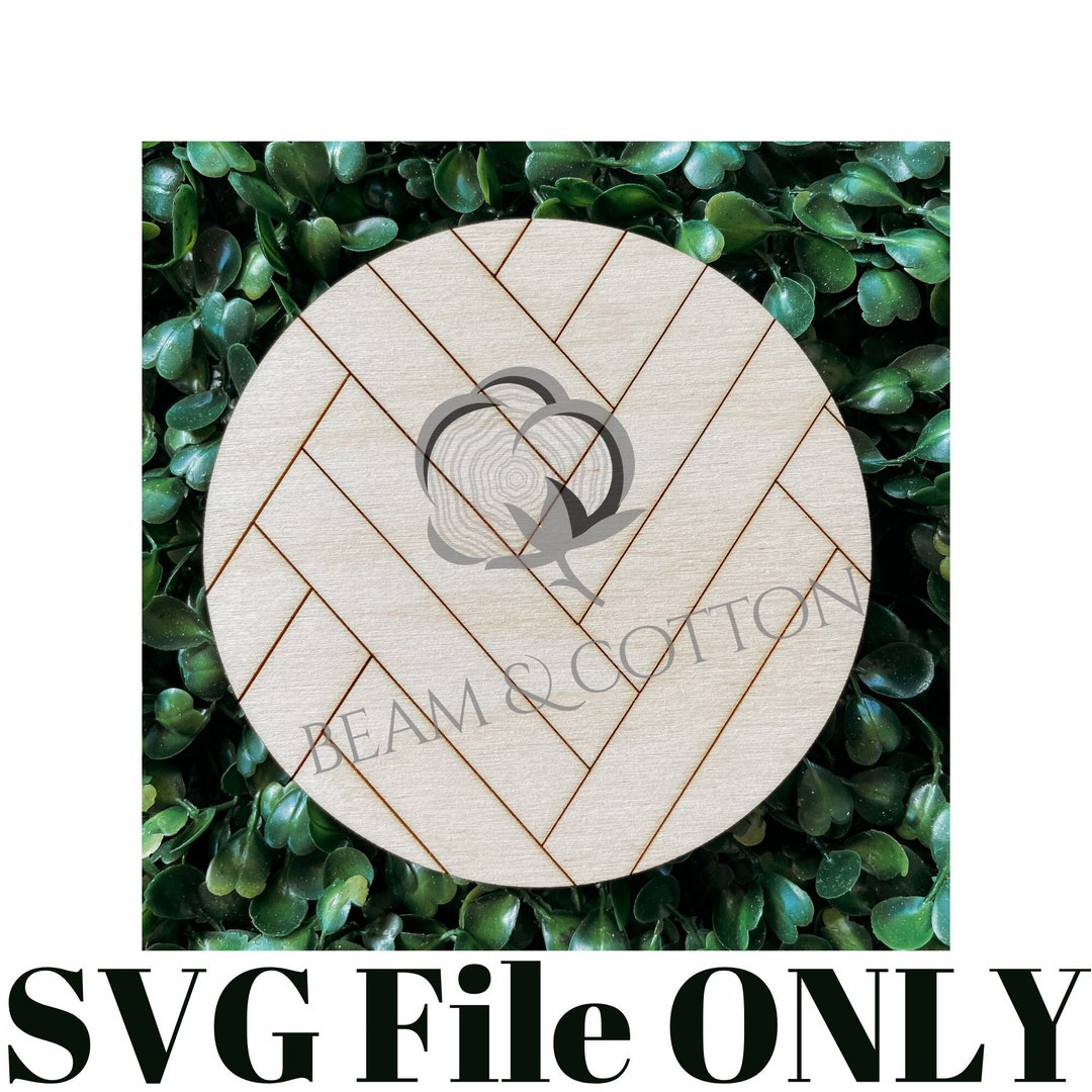 Round Herringbone Pattern SVG, Wooden Round With Pattern SVG, Cheveron ...