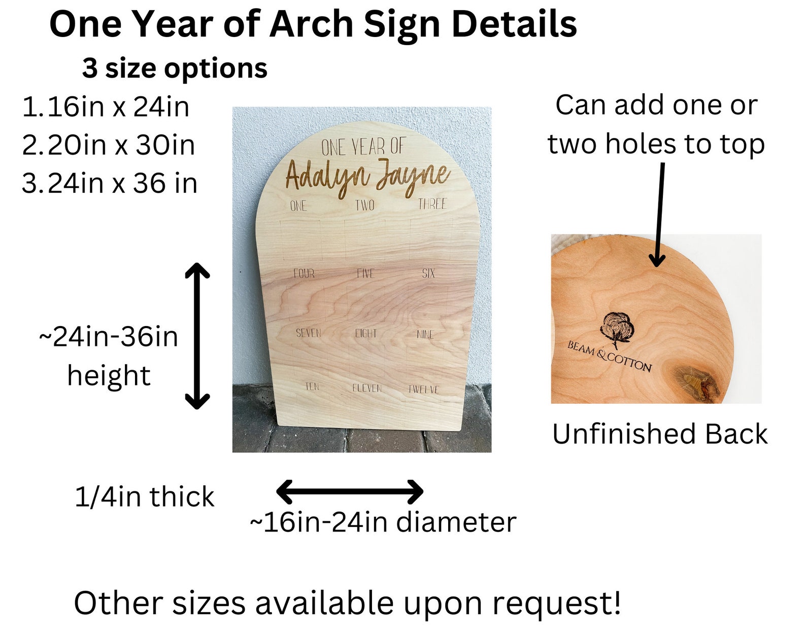 One Year of | Birthday Photo Board | Party Supplies | Wood Photo Memory ...