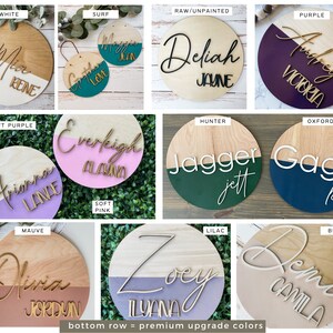 Personalized Round Painted Wood Name 24in Sign for Girl | Nursery Name ...