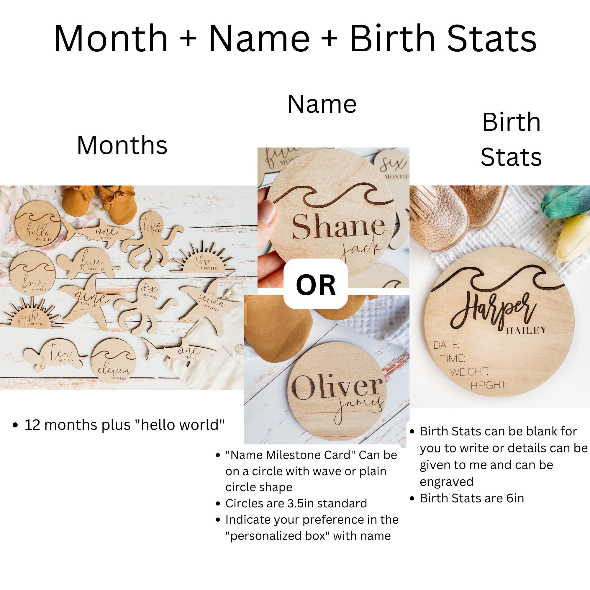 Wooden Nautical Nursery Theme Birth Announcement Stats Sign | Baby ...