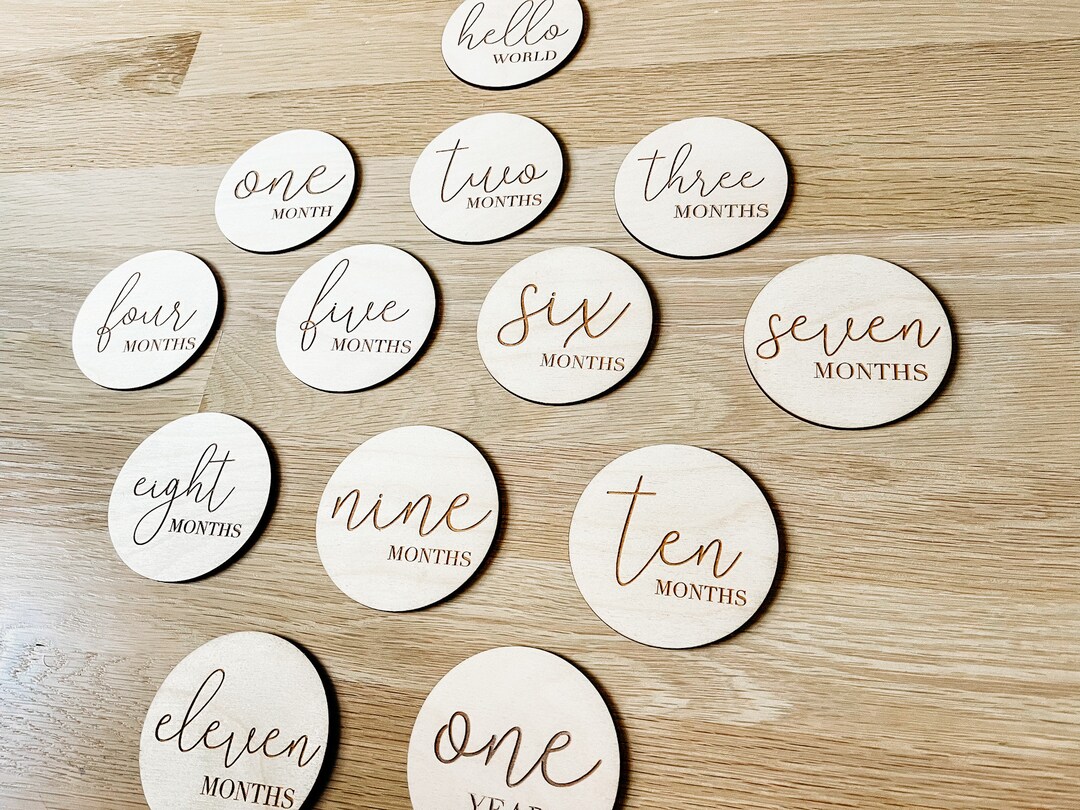 Baby Monthly Milestone Markers | Wooden | Boho | Baby Photos | Gift ...