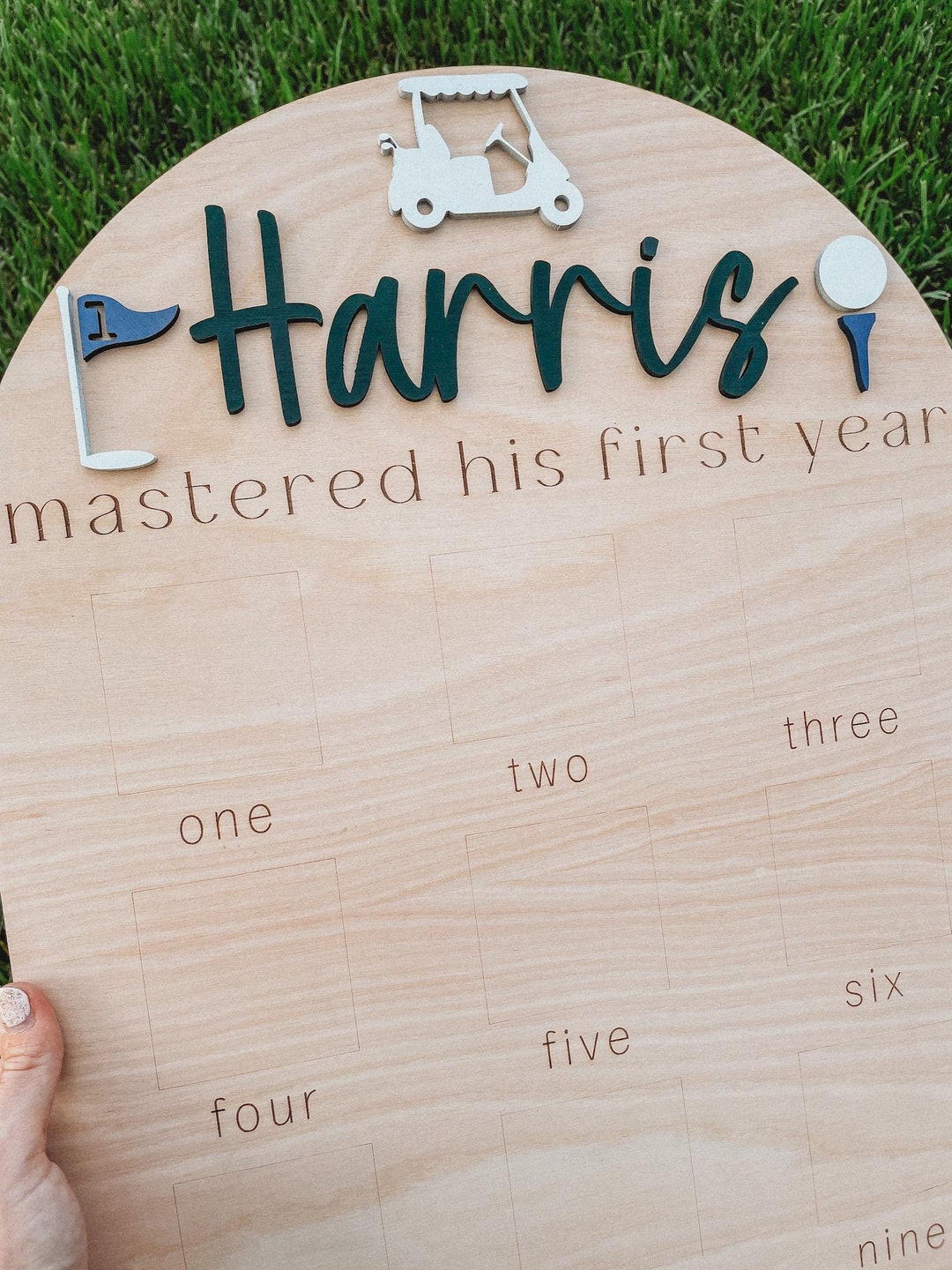 Golf Birthday Photo Board, Hole in One First Birthday, Mastered His ...