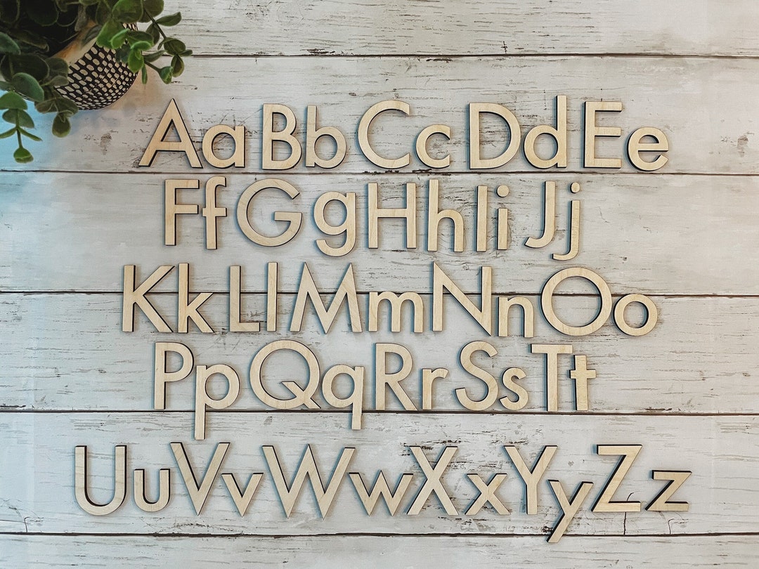 Wood Movable Alphabet and Numbers Set | Homeschool Montessori Materials ...