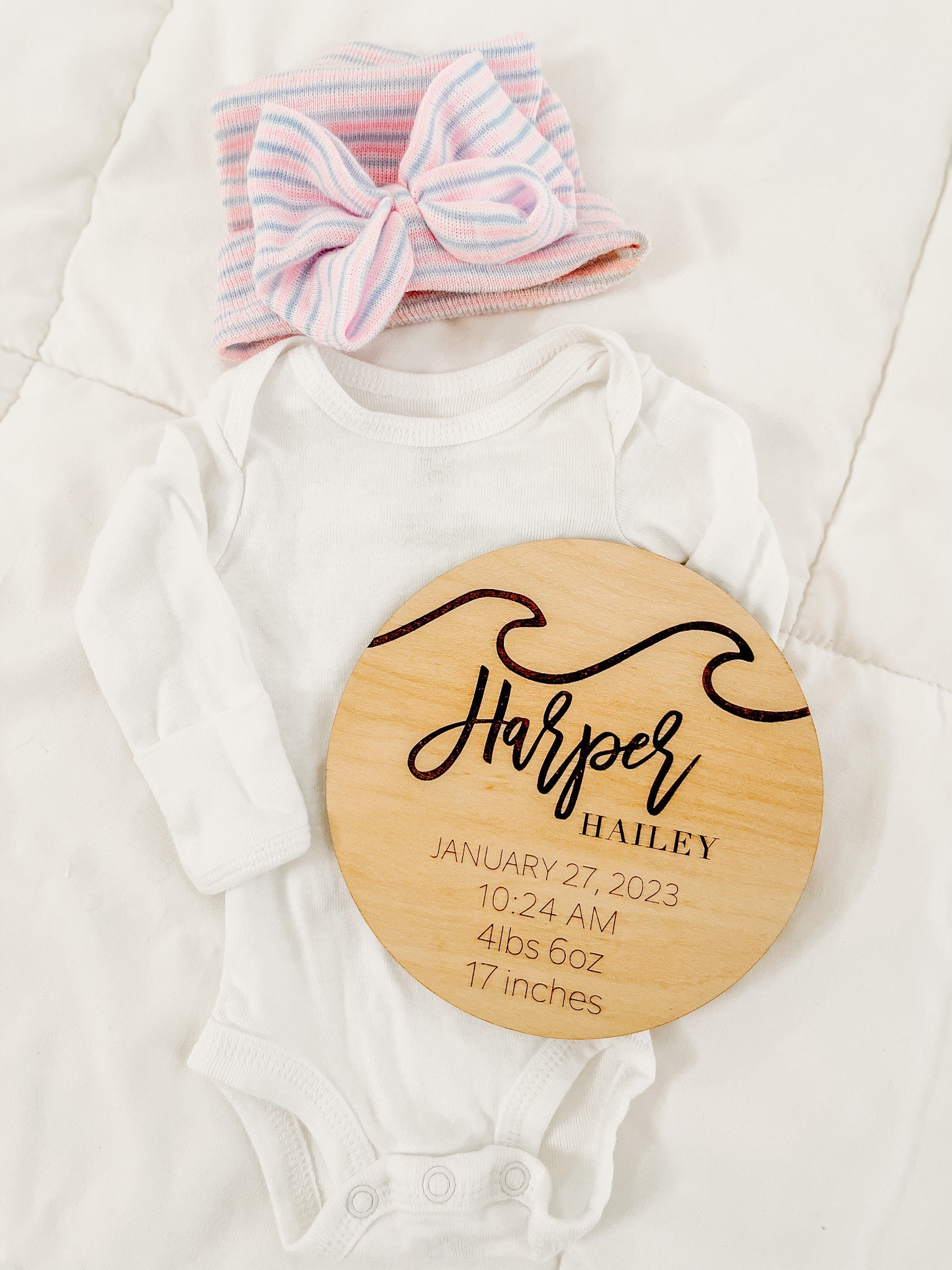 Wooden Nautical Nursery Theme Birth Announcement Stats Sign | Baby ...