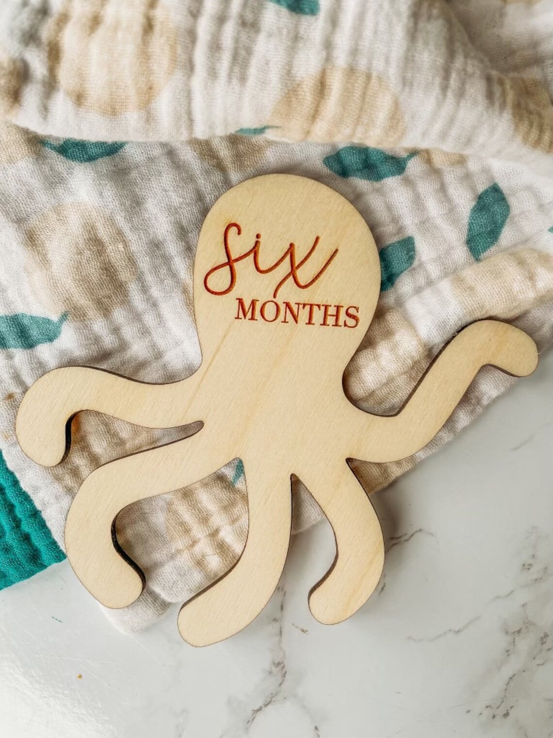 Wooden Monthly Milestone Disc & Sea Animals for Baby Photos - Etsy
