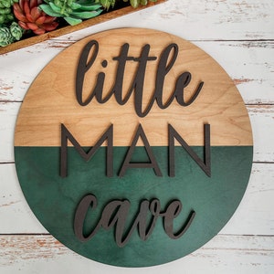Little Man Cave Boys Room Sign | Nursery Name Sign | Custom Wall Art ...