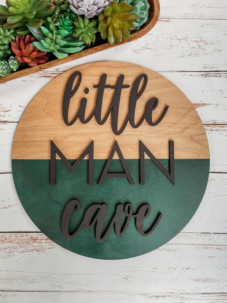 Little Man Cave Boys Room Sign Nursery Name Sign Custom - Etsy