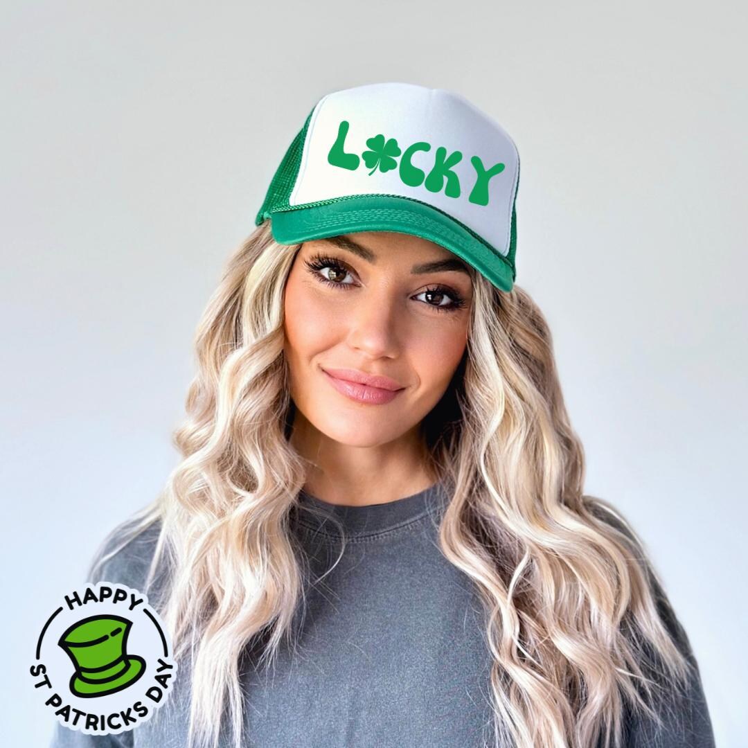 Saint Patricks Day Hat LUCKY With Four Leaf Clover St Patty's Day Party ...