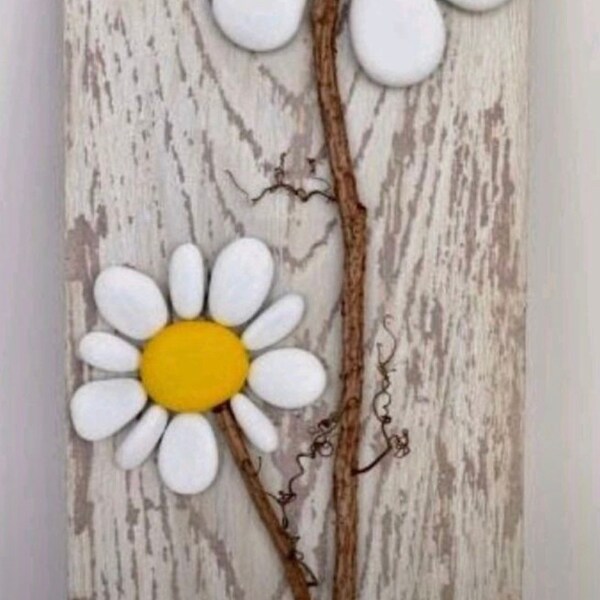 Daisies Painted Rock - Etsy