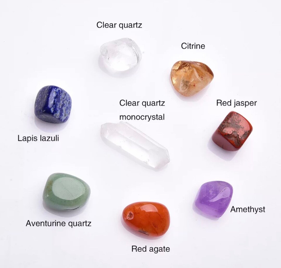 7pc Natural Irregular Chakela Stone Set 7 Colors Yoga Energy Art Rock ...