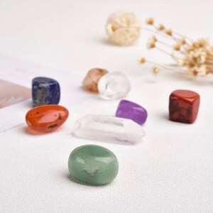 7pc Natural Irregular Chakela Stone Set 7 Colors Yoga Energy Art Rock ...