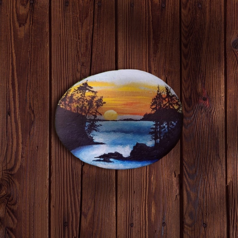 Hand Painted Nature Scenery Painted Rock - Etsy